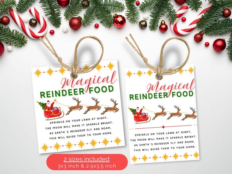 Magical Reindeer Food Printable Tag, Digital Download Magic Reindeer ...