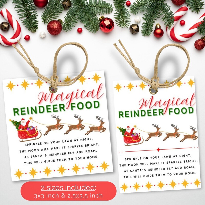 Reindeer Food Label - Etsy