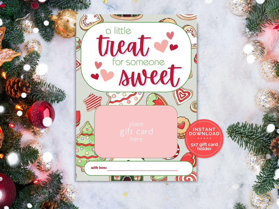 Printable A Little Treat for Someone Sweet Gift Card Holder, Christmas ...