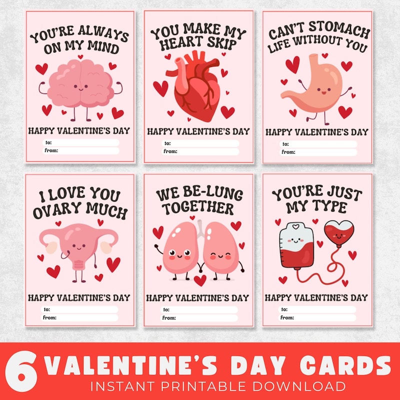 Anatomy Valentines Card - Etsy