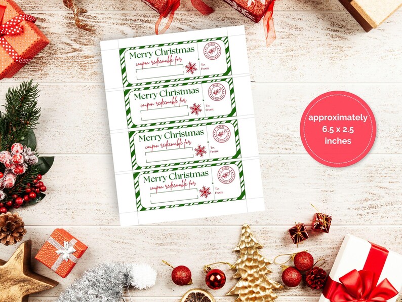 Christmas Gift Coupon Printable Template, Christmas Coupon Card, Gift ...