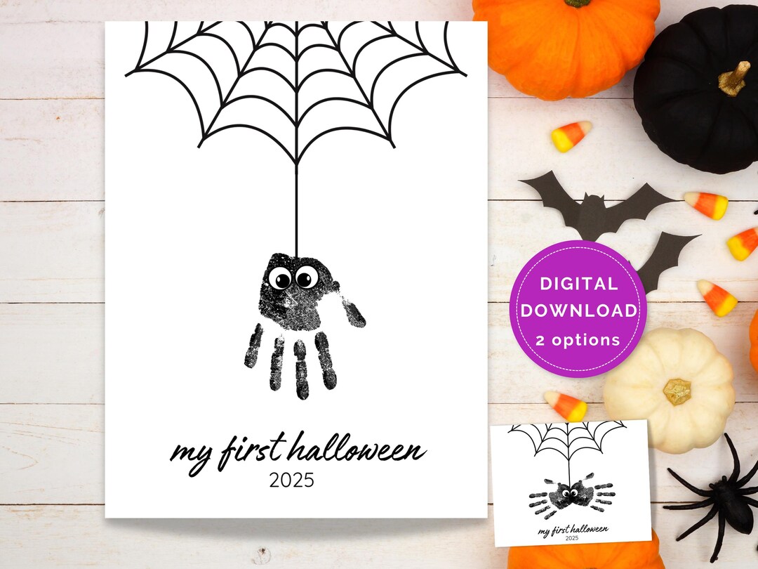 Baby's First Halloween Spider Handprint Art Craft, My First Halloween ...
