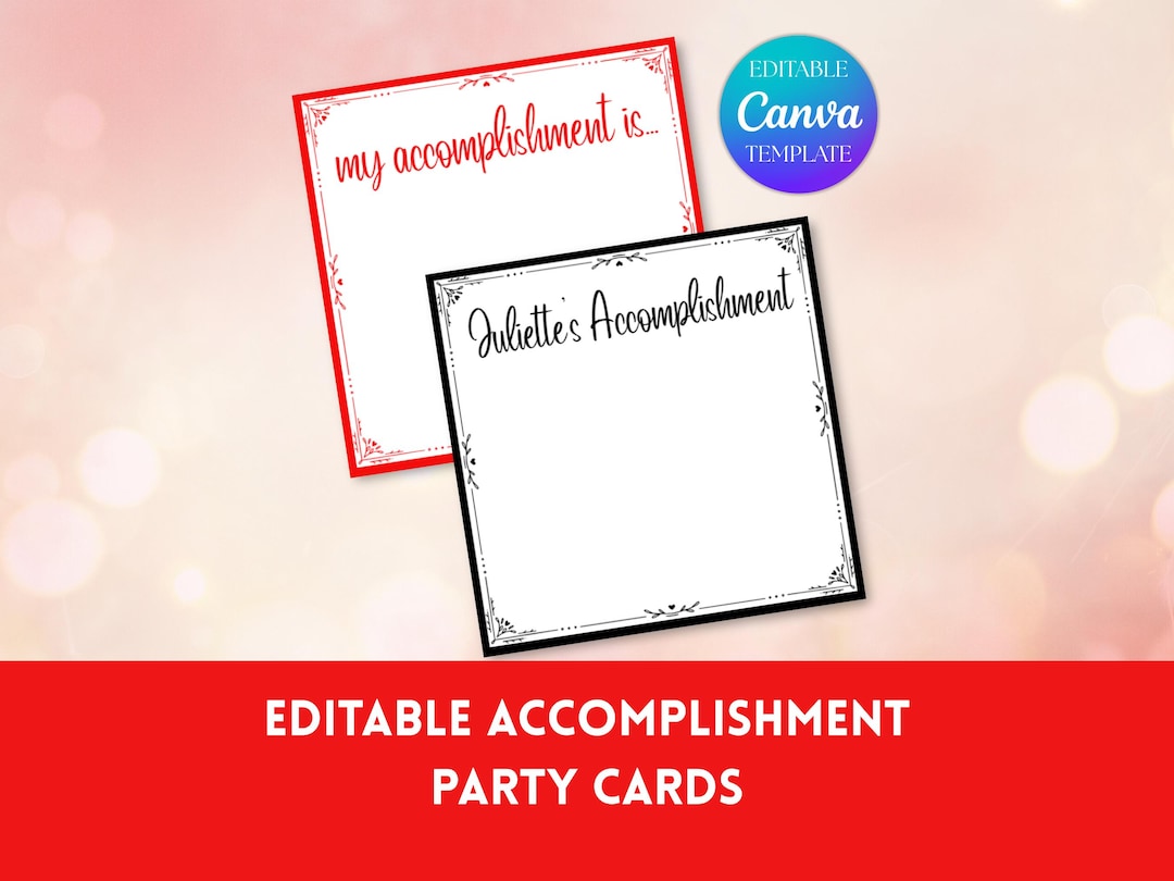Accomplishment Party Card, Accomplishment Cake Topper, End of Year ...