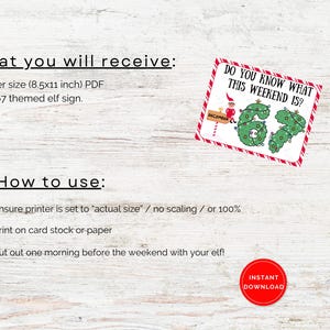 6 7 Weekend Elf Printable Prop, Elf Sign for 6 7, Elf Activities ...