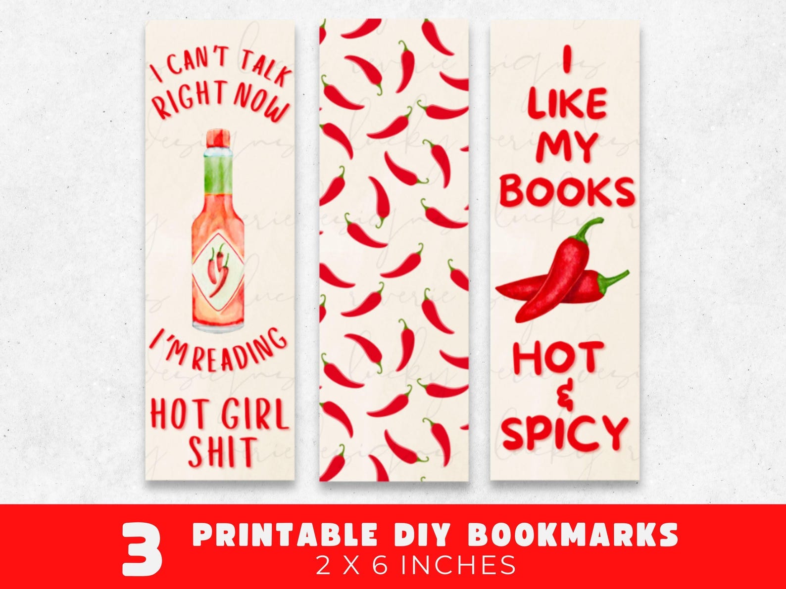 Hot and Spicy Printable Bookmarks, Spicy Themed DIY Bookmarks, Hot ...