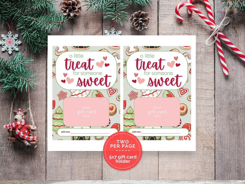 Printable A Little Treat for Someone Sweet Gift Card Holder, Christmas ...