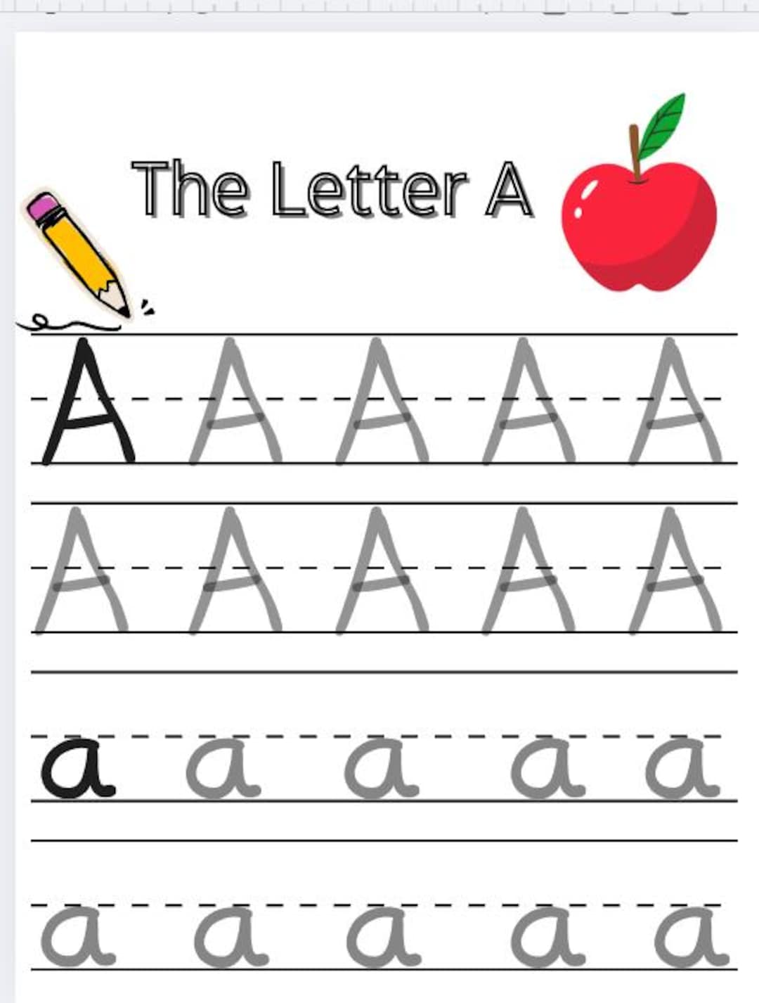 Alphabet Tracing Handwriting Worksheets - Etsy