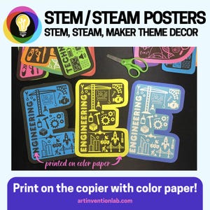 STEM / STEAM Posters Bulletin Board Classroom Decor - 3 Formats - Etsy