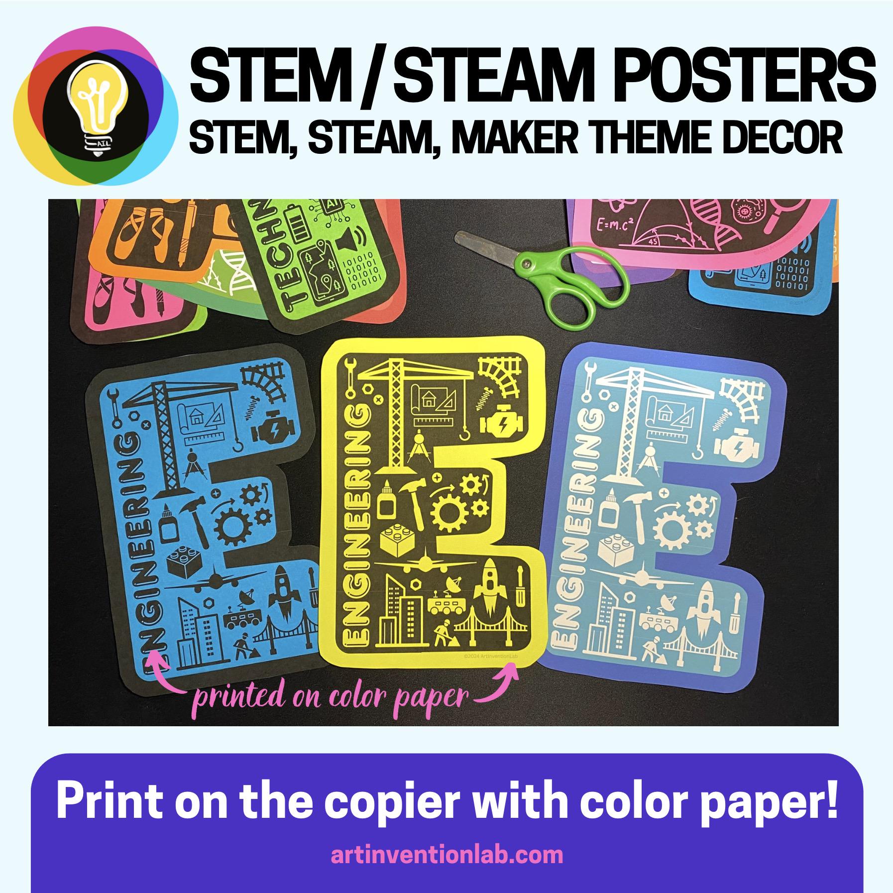 STEM / STEAM Posters Bulletin Board Classroom Decor - 3 Formats - Etsy