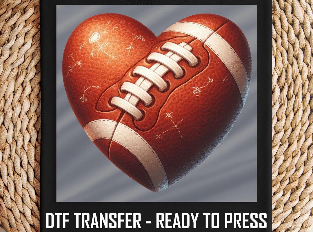 Football Heart DTF Transfer: Ready to Press Game Day Design - Etsy