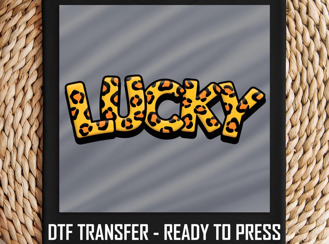 Lucky Leopard Print DTF Transfer, Bold Yellow Cheetah Pattern, St ...