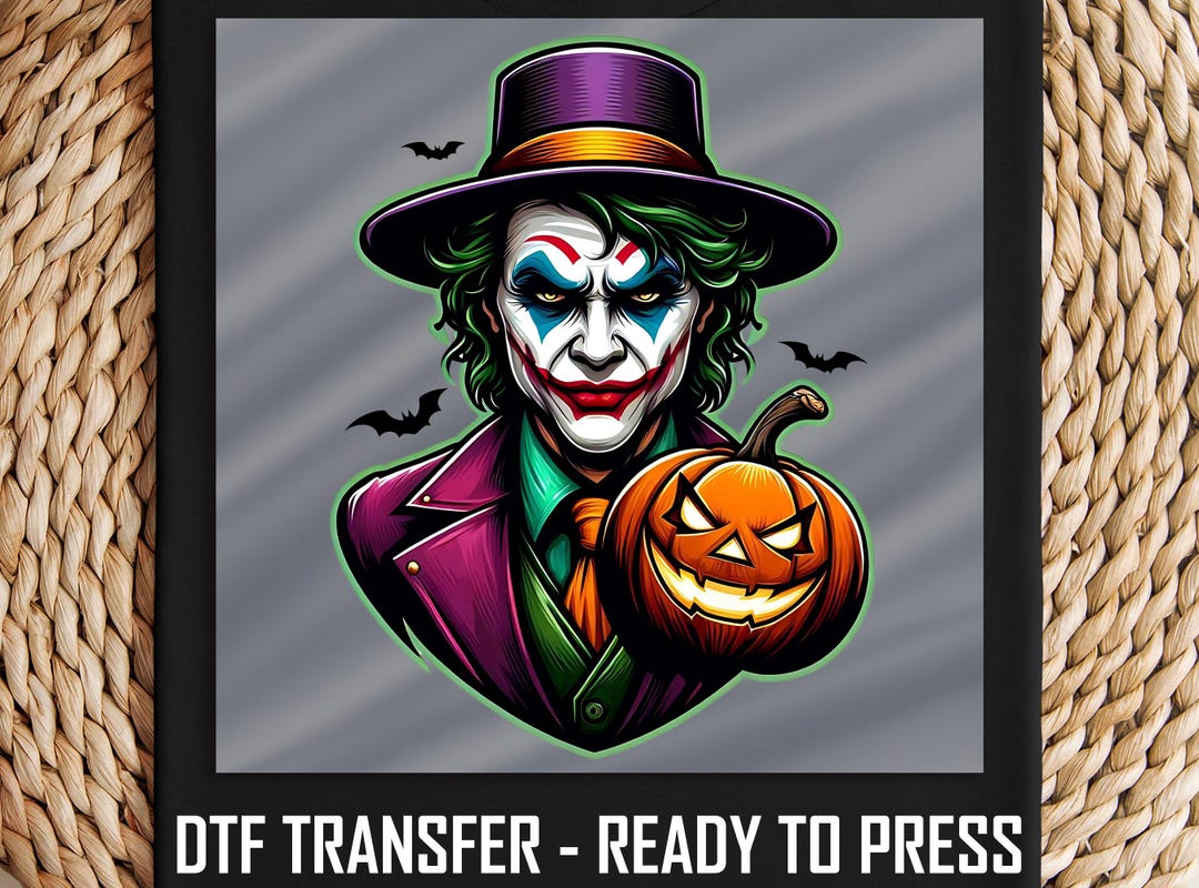 Halloween DTF Transfer, Scary Clown Pumpkin Face Shirt Design, Villain ...