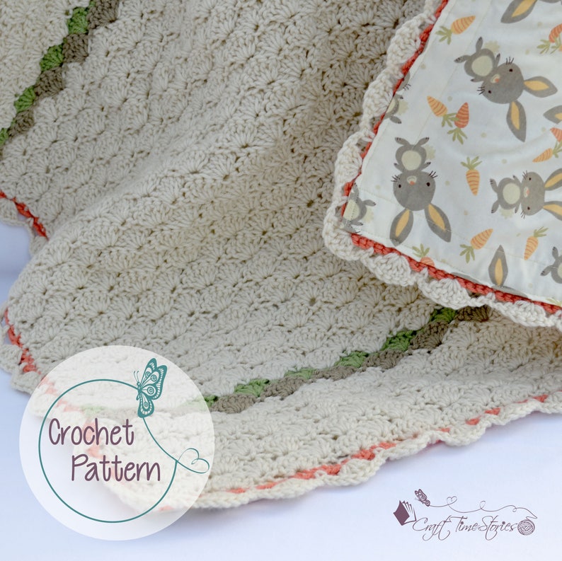 Shell Stitch, Crochet, Baby Blanket, Baby Shower Gifts, Reversible Baby ...