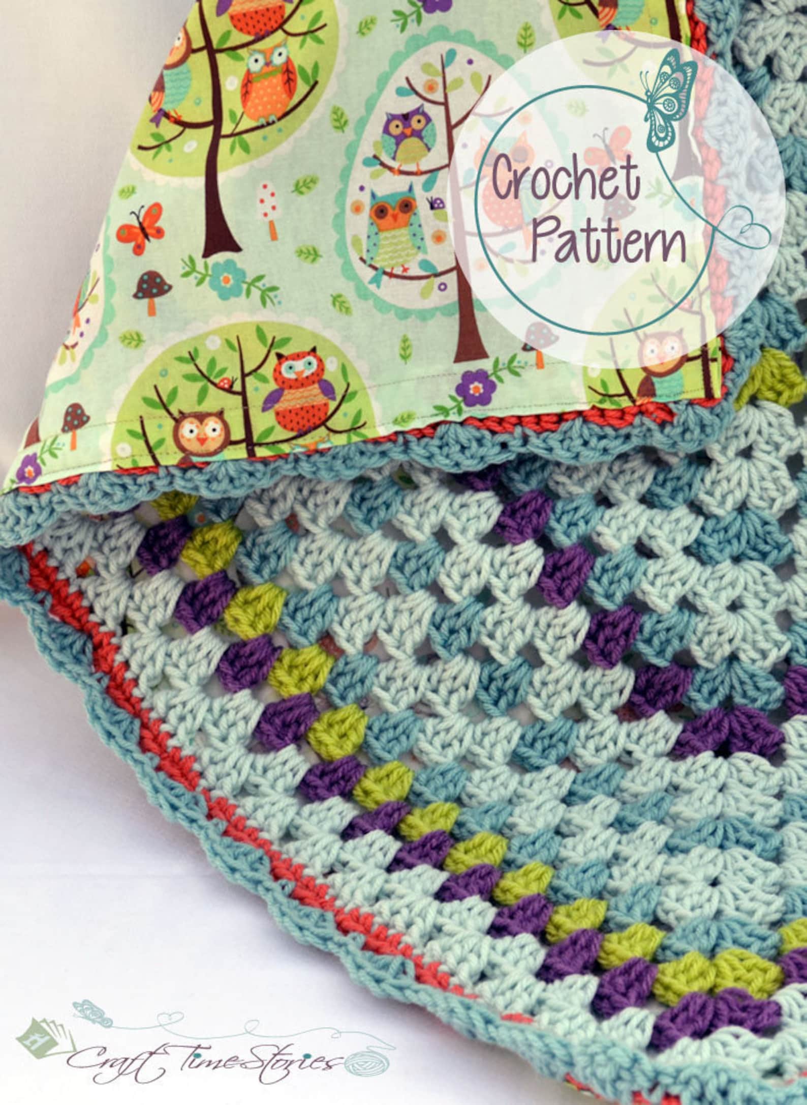 Reversible Baby Blanket, Granny Square Crochet Blanket Pattern, Crochet ...