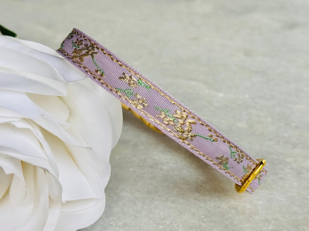 Lavender Grace Embroidered Cat Collar Small Dog Collar, Kitten Collar ...