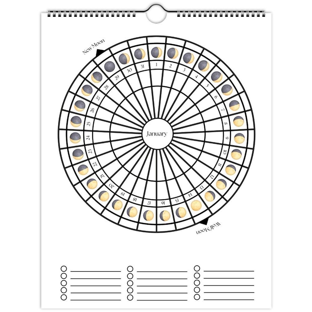 2025 Moon Cycle Mood Tracker Wall Calendar - Etsy