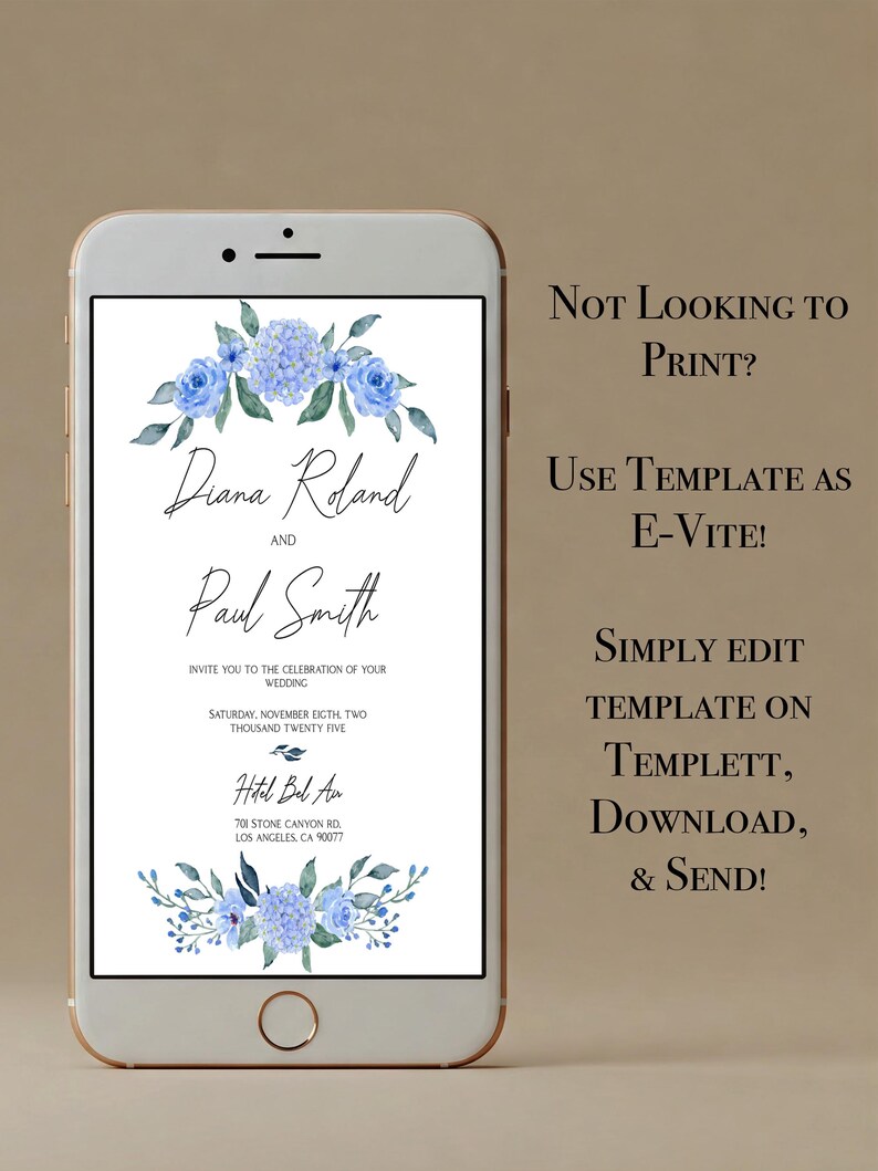 Editable Floral Wedding Invitation - Etsy