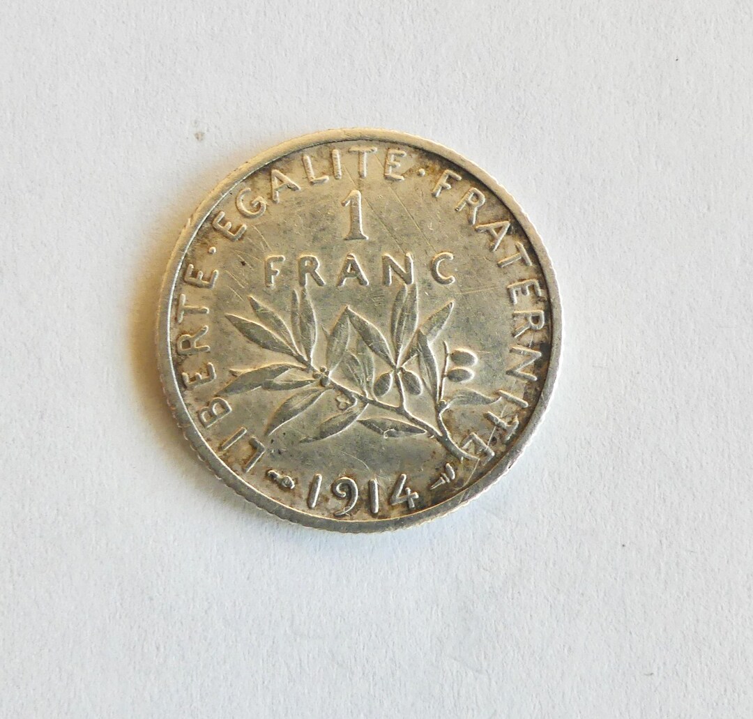 Antique French 1 Franc Coin 1914 - Etsy