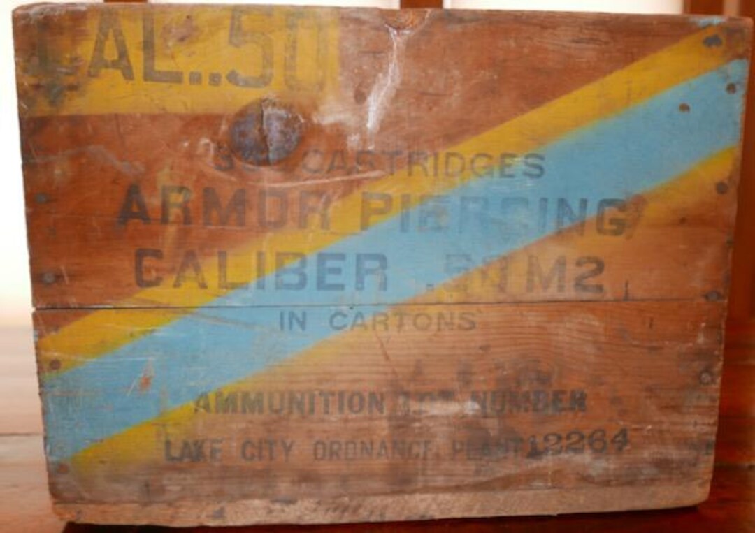 1964 Wooden .50 Cal. Armor Piercing Ammo Crate - Etsy