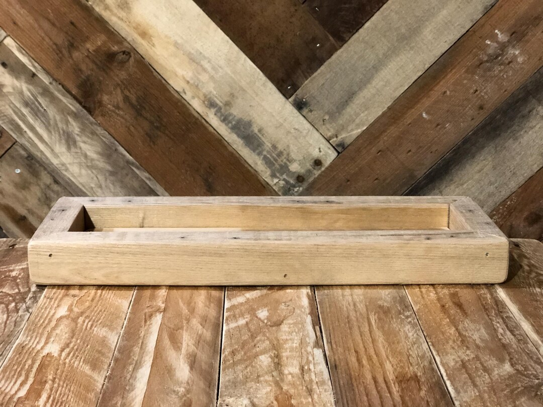 Rustic Reclaimed Wood Box Tray – Farmhouse Decor Display Box With ...