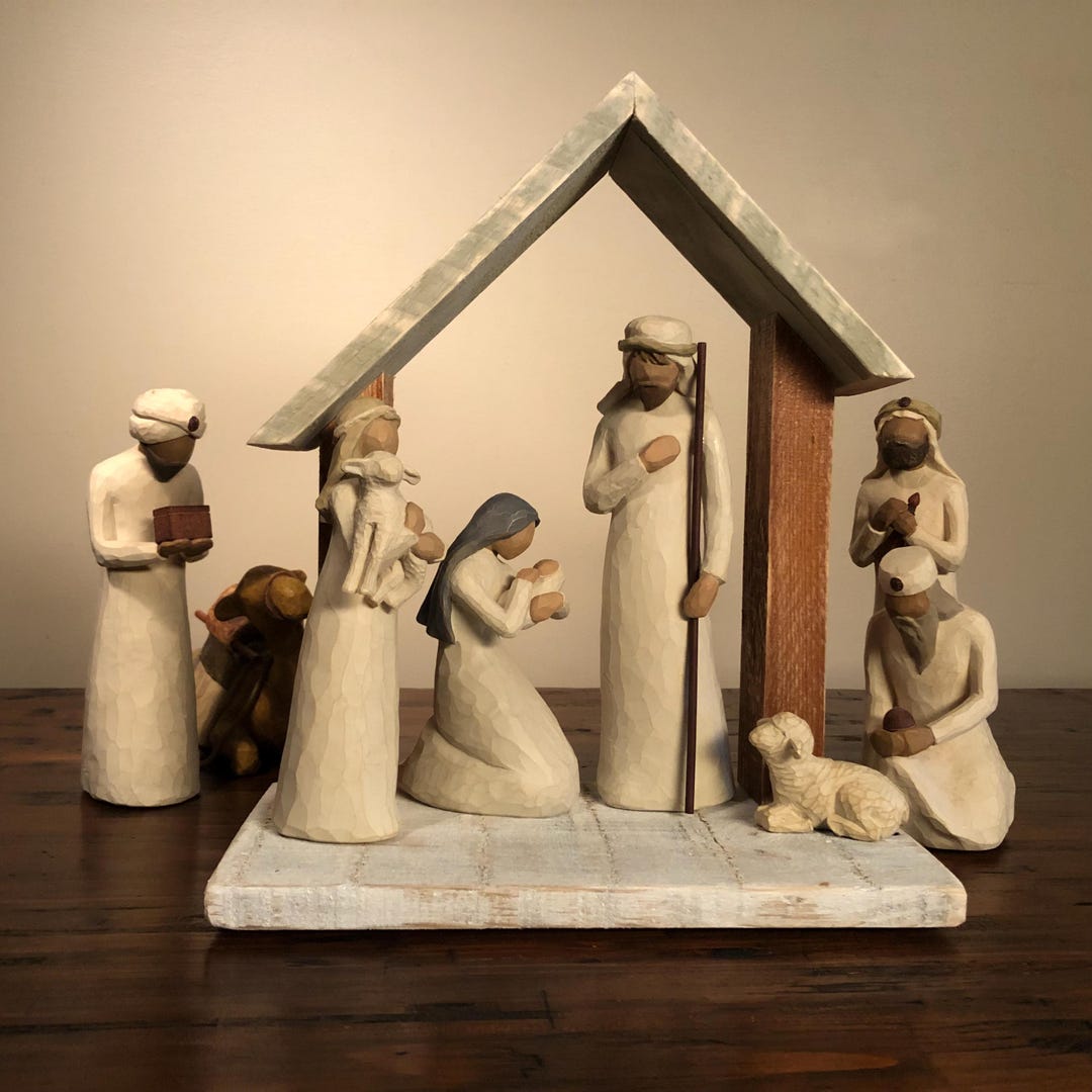 Celebrate the Birth of Jesus & Gift This Nativity Creche Stable Barn - Etsy