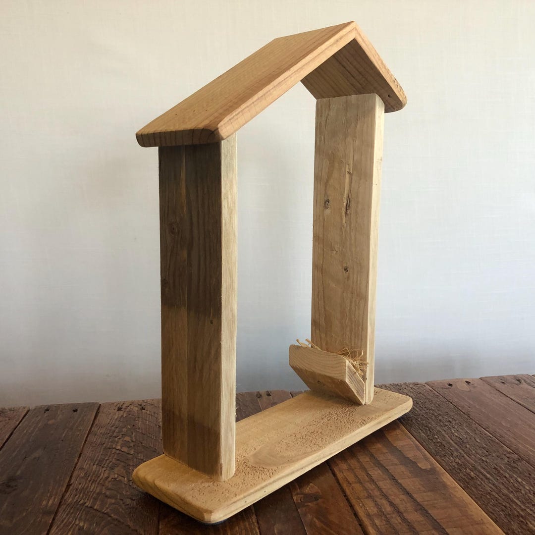 Handmade Reclaimed Wood Nativity Stable W/ Manger: Rustic Holiday Decor ...