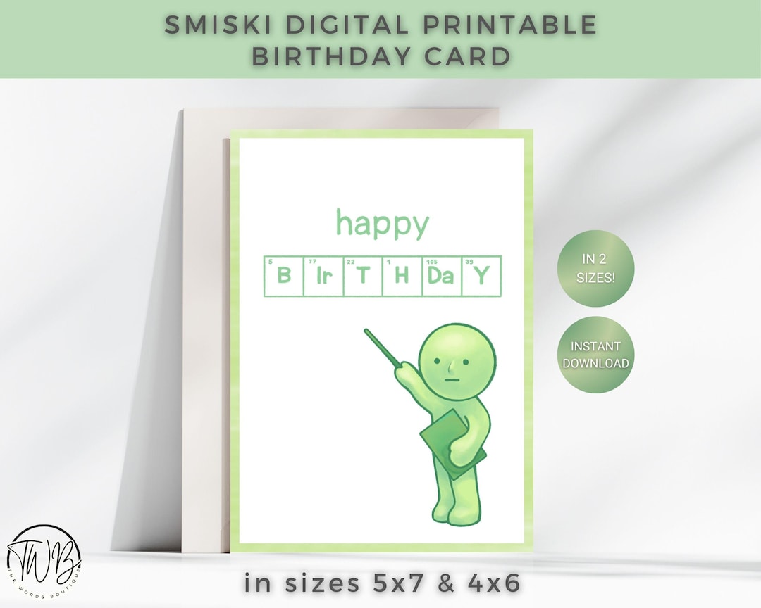 Smiski Birthday Card: Hand-drawn Periodic Table Design (PDF & PNG ...