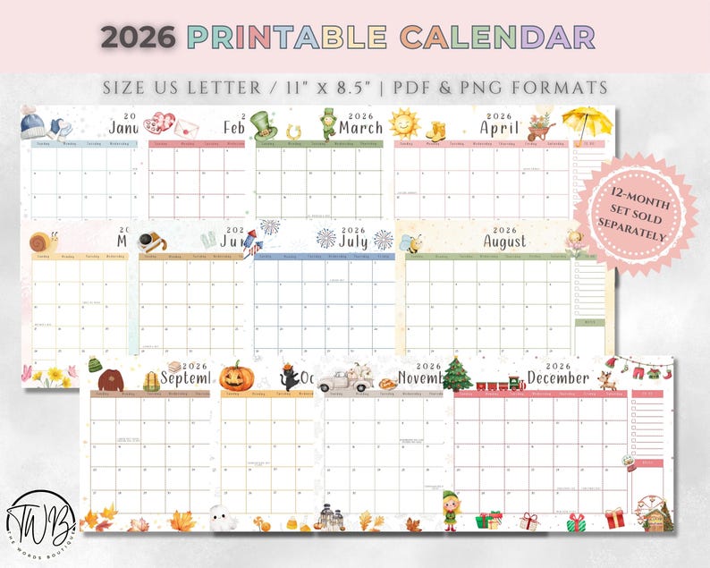 February 2026 Calendar Notepad Printable | Valentine's Day (PDF & PNG ...