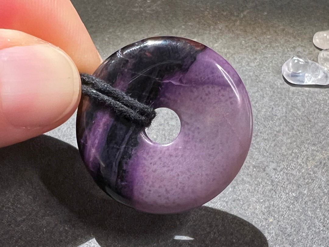Sugilite Pi Stone Pendant Necklace 1.2 Inches Pink Translucenct ...