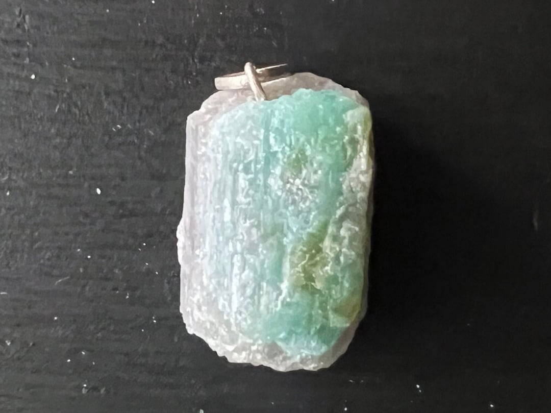 Raw Blue Paraiba Tourmaline Pendant 1.2 Inches Elbaite Crystal From ...