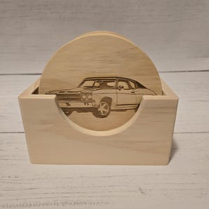 Laser Engraved Coasters | Vintage Cars | Firearms - Etsy