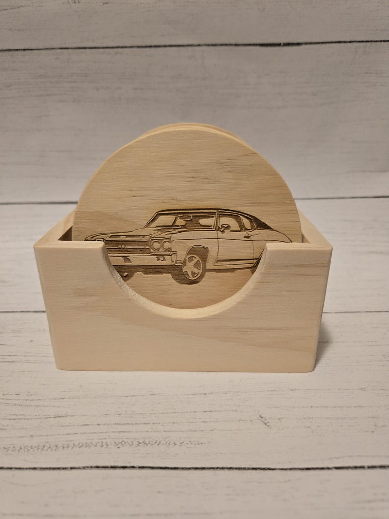 Laser Engraved Coasters | Vintage Cars | Firearms - Etsy