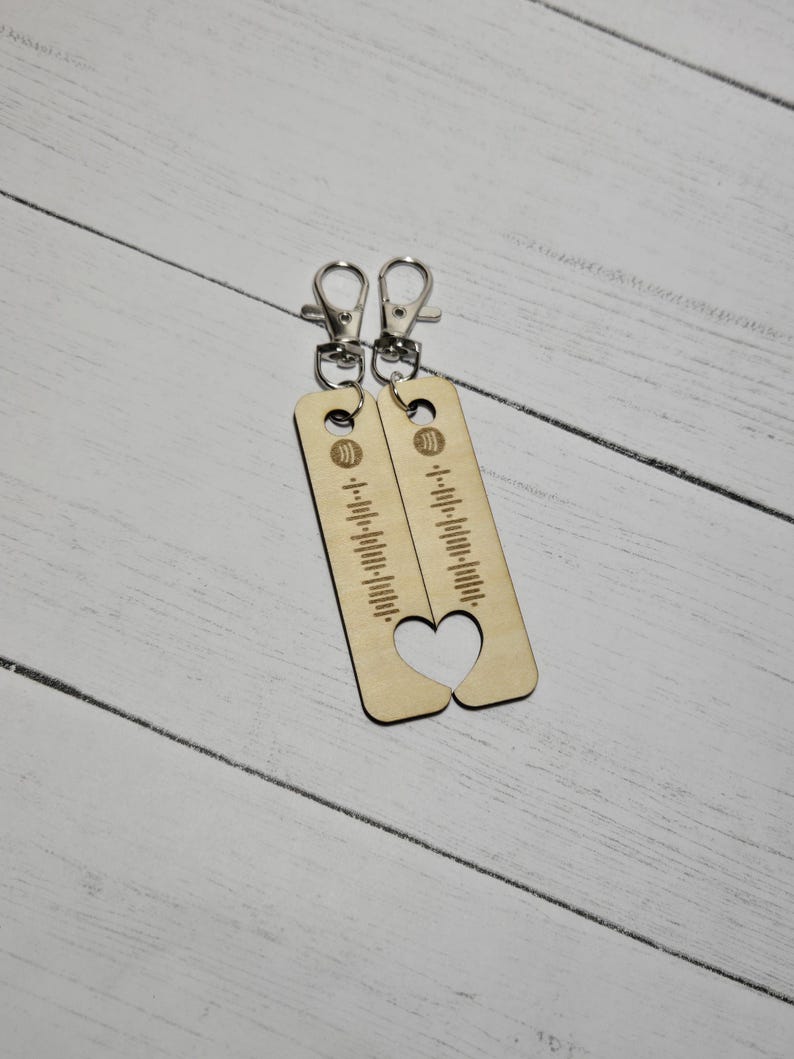 Spotify Song Code Laser Engraved Heart Keychains | Customizable ...