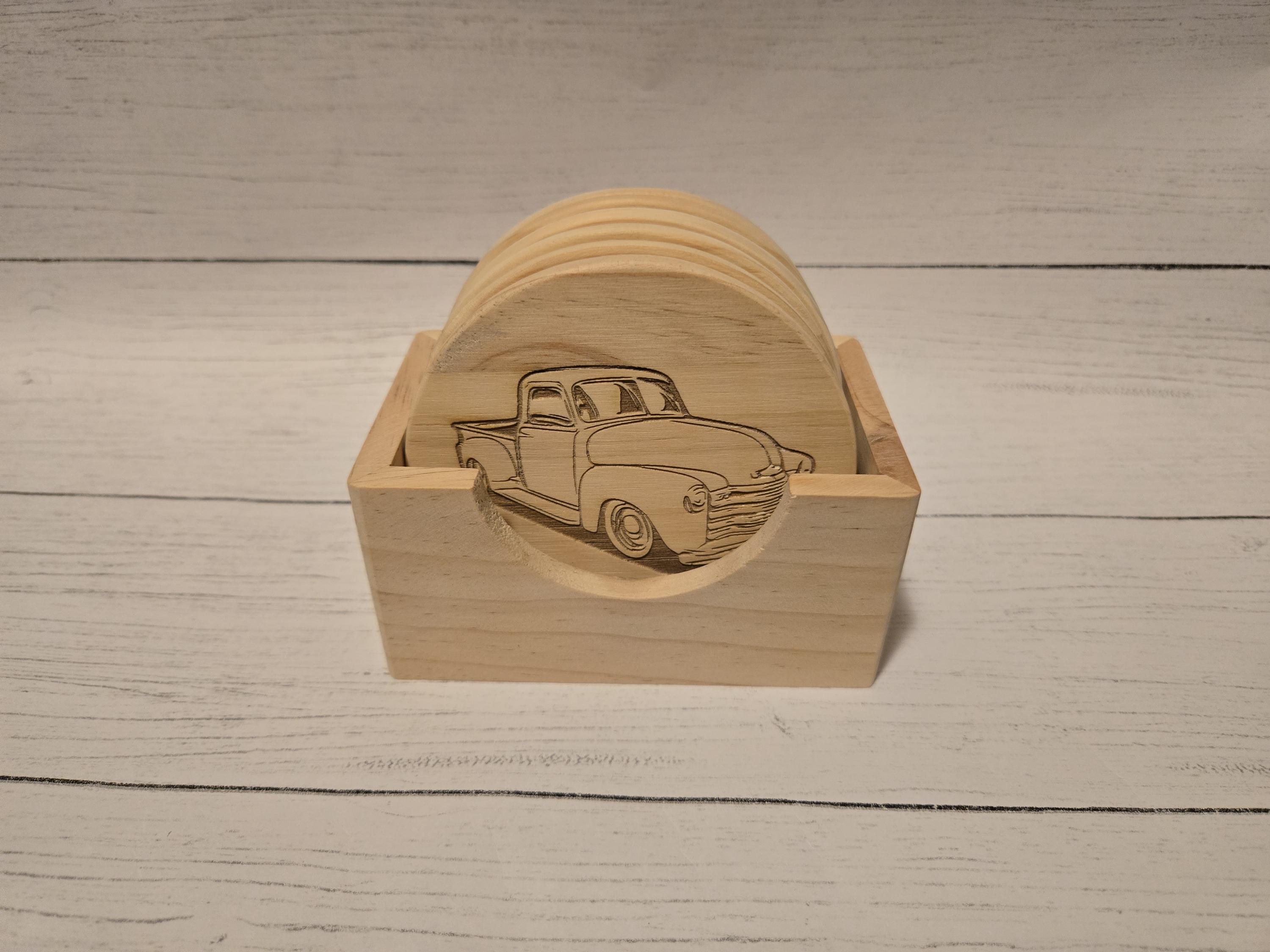 Laser Engraved Coasters | Vintage Cars | Firearms - Etsy