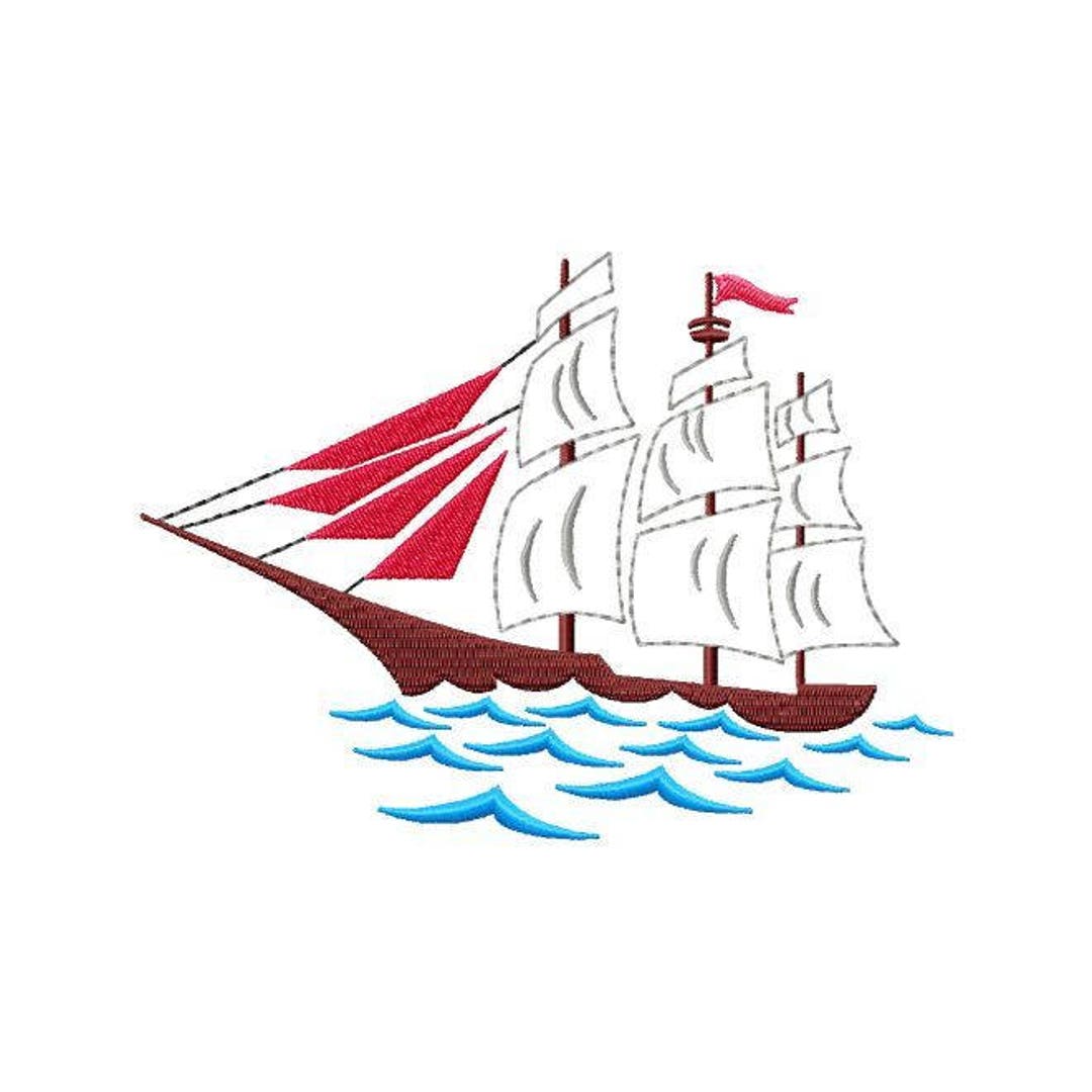 Machine Embroidery Design Ship#9 INSTANT DOWNLOAD - Etsy