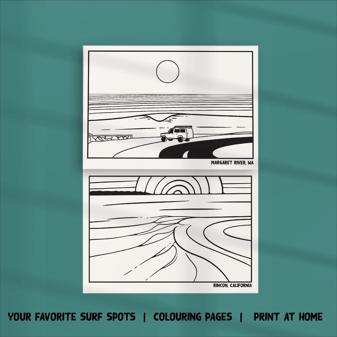 12 Unique Surf Spot Colouring Pages | Iconic Surf Locations Printable ...