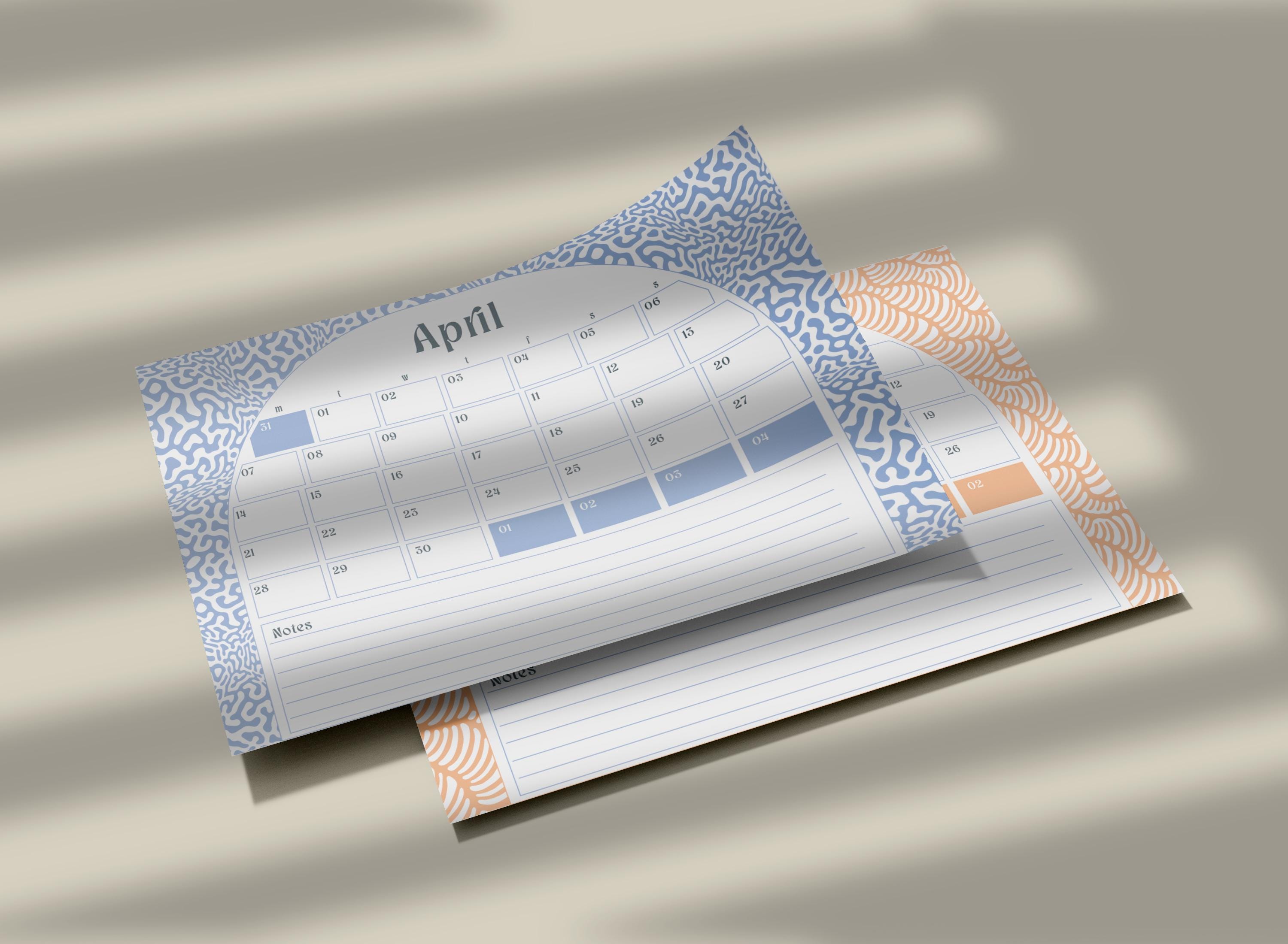 2025 Groovy Pastel Patterned Calendar | Retro Vintage Designs for Home ...