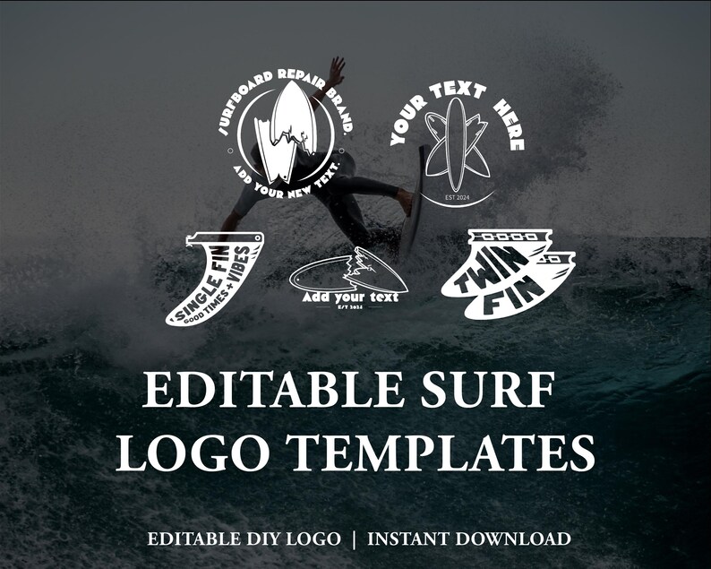 5 Editable Surf Logo Templates | Customisable Beach & Surf Logos ...