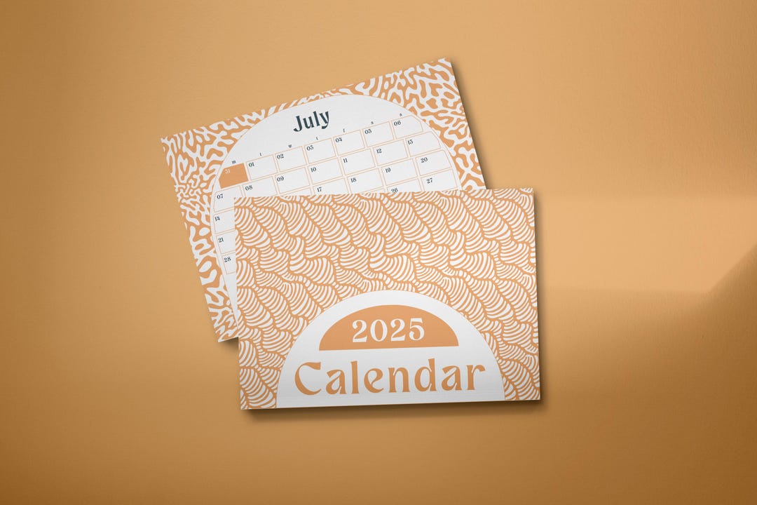 2025 Groovy Patterned Calendar | Retro Vintage Designs | Home or Office ...