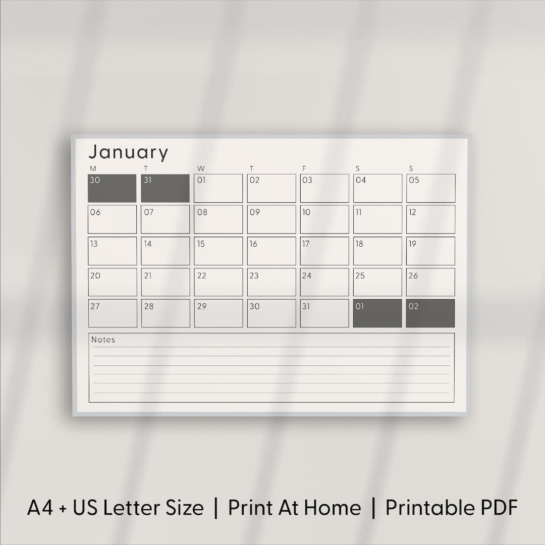 2025 Minimalist Calendar - Printable Digital Download | Modern, Clean ...