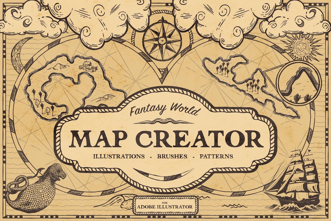 Fantasy World: Antique Map Creator - Map Maker Toolkit - Etsy
