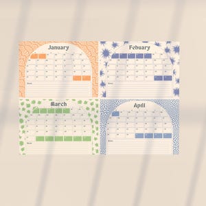2025 Groovy Pastel Patterned Calendar | Retro Vintage Designs for Home ...