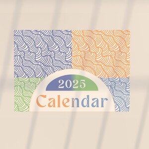 2025 Groovy Pastel Patterned Calendar | Retro Vintage Designs for Home ...