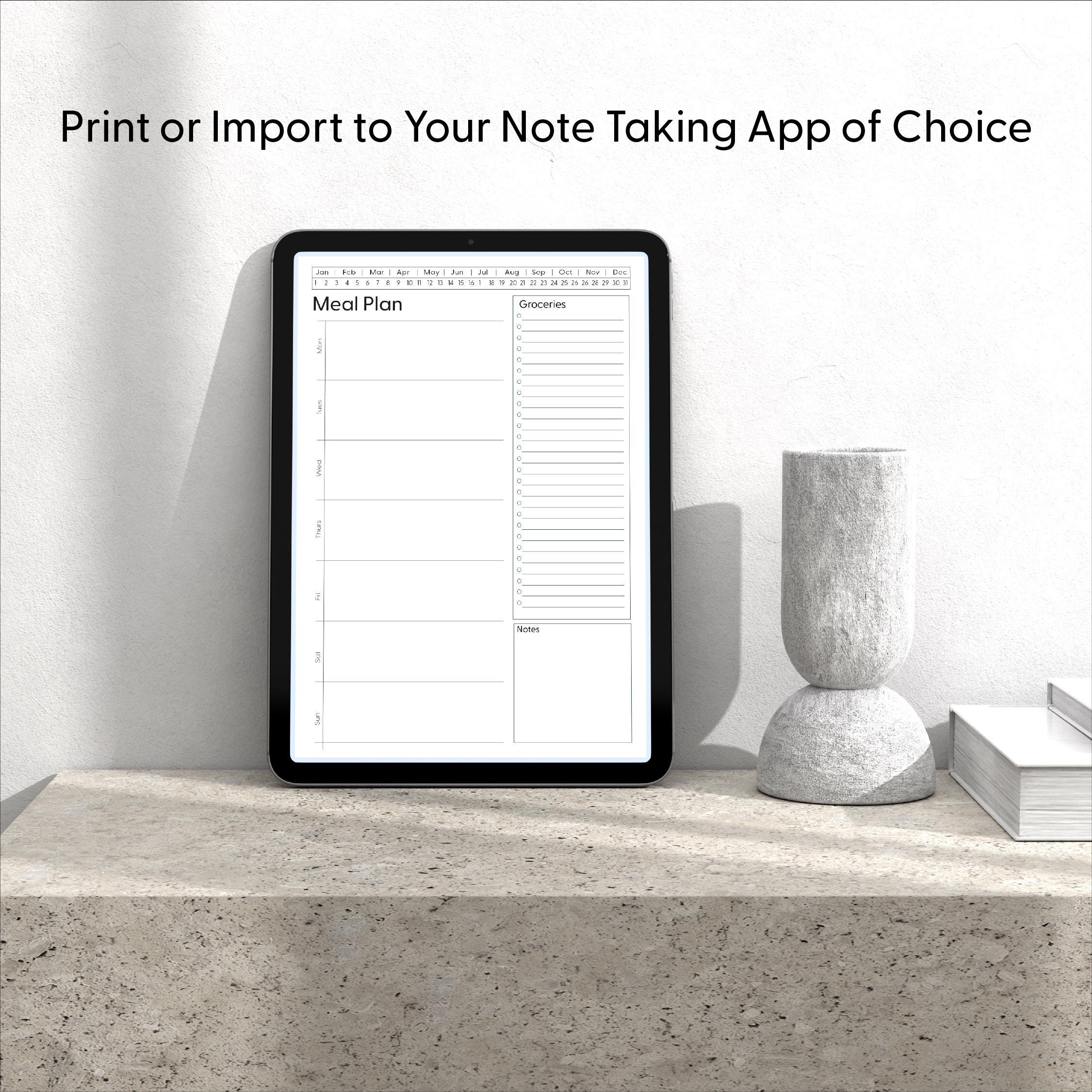 Minimalist 2025 Calendar, Weekly Planner and Meal Planner | A4 & US ...