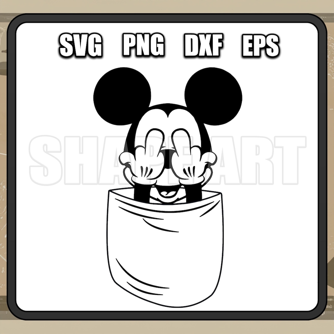Middle Finger Mickey Digital Download SVG Files Png Files Jpeg Files ...