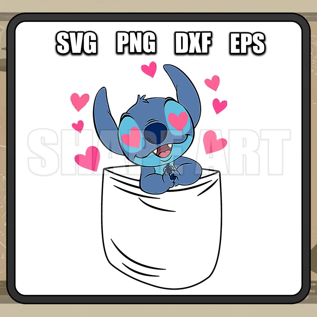 Stitch Cute Svg for Cricut, Cartoon Svg, Png Files, Birthday Stitch ...