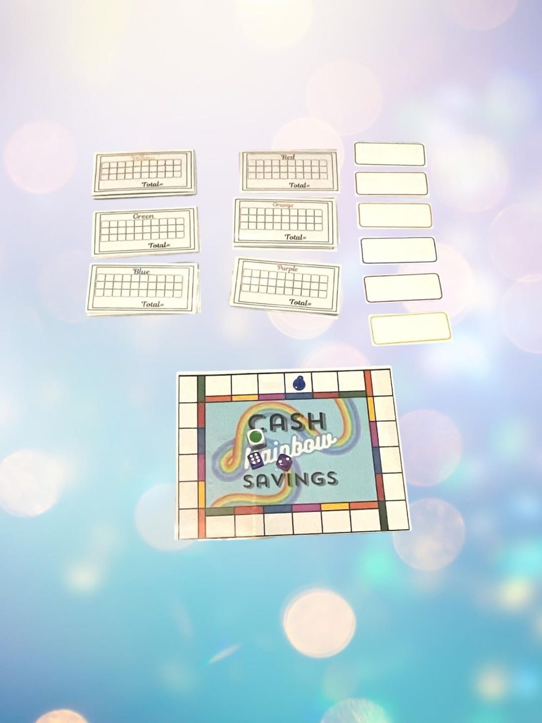 Ultimate Rainbow Cash Savings Game Board | 24 A6 Trackers Dice & Game ...