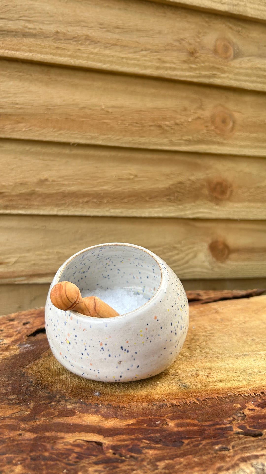 White Speckled Salt Pig - Etsy
