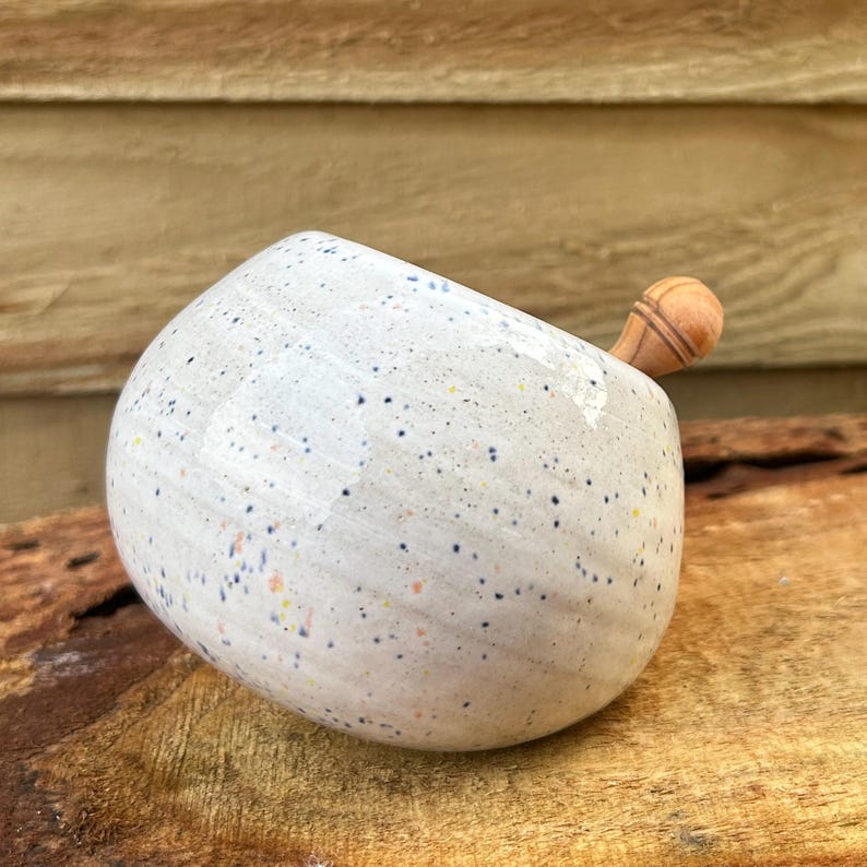White Speckled Salt Pig - Etsy