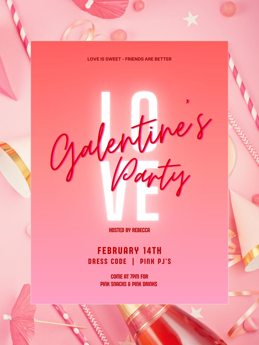 GALENTINE'S PARTY SIGNS Customizable Cocktail Bar Snack Bar Candy Bar ...